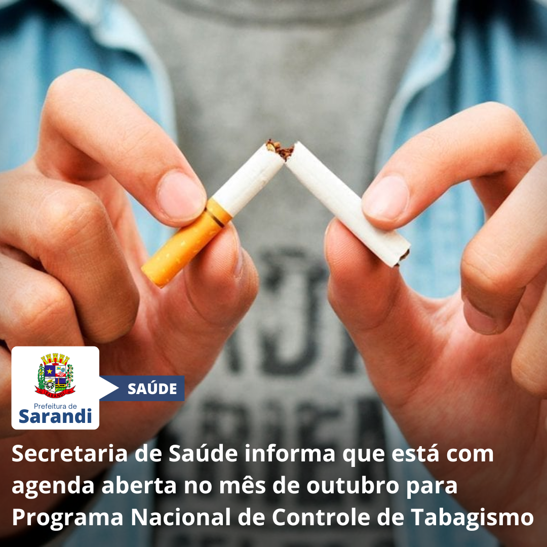 Secretaria de Saúde informa que está com agenda aberta no mês de outubro para Programa Nacional ...